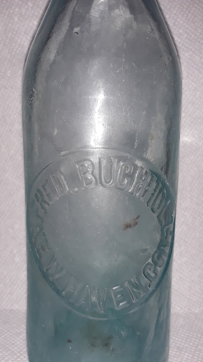 Fred. Buchholz New Haven, Con. Karl Hutter New York Aqua Blob-Top Beer ...